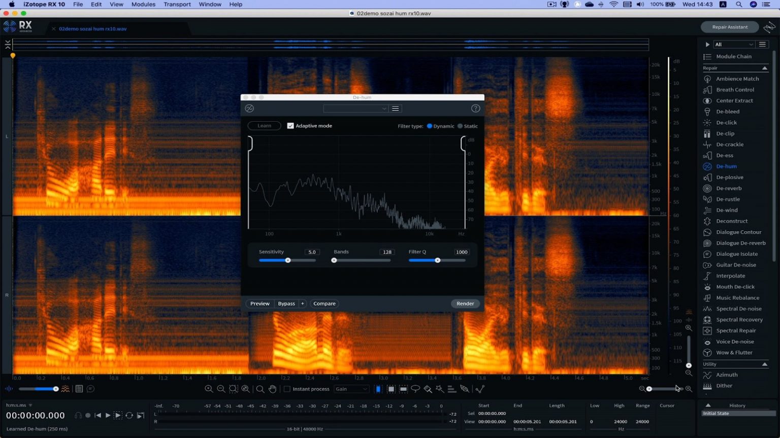 新しくなった RX 10 De-Hum Adaptive Dinamic Mode - iZotope Japan