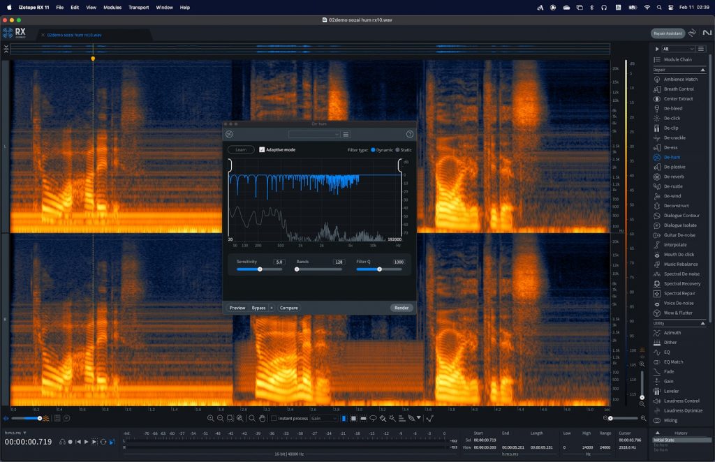 RX 11 De-humでハムノイズを軽減する【ポスプロ学園】 - iZotope Japan
